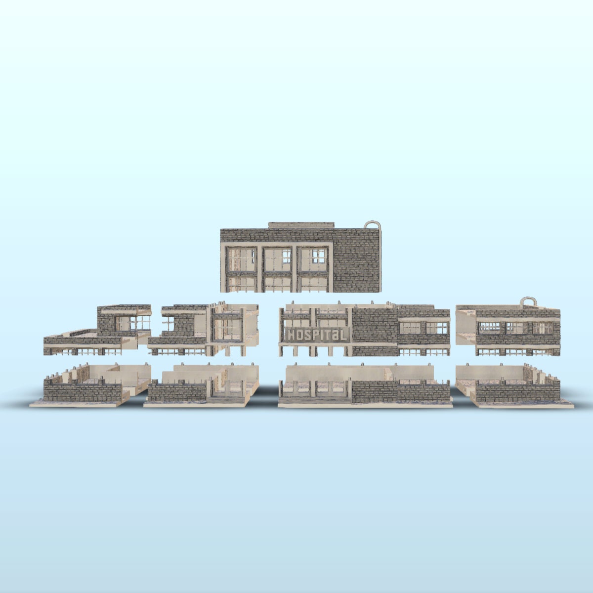 Large Stone Hospital With Ladders (5) - STL 3D Printing World War Two ...