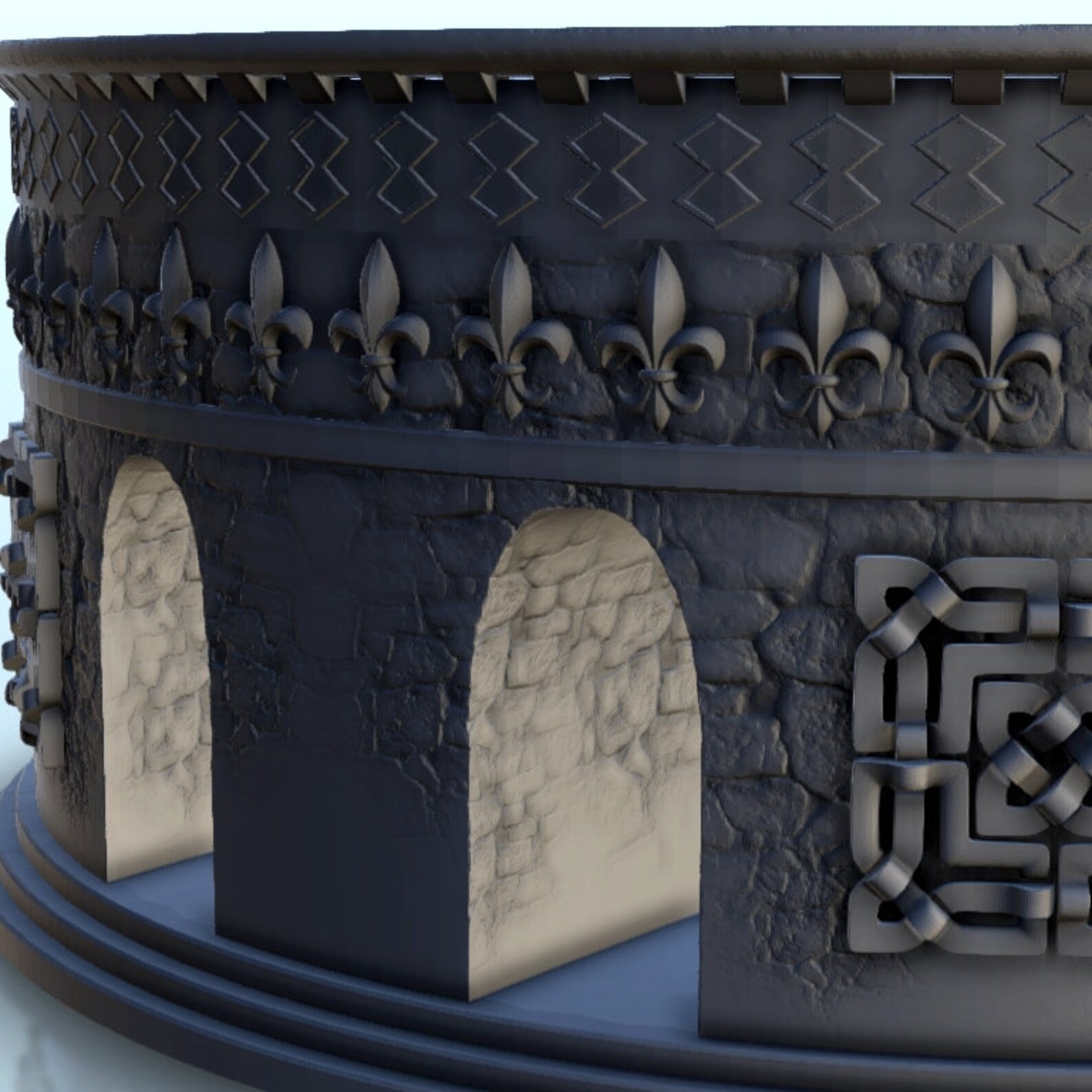 Rounded Atrium 19 STL 3D Model Printing Ancient Classic Old Archaic ...