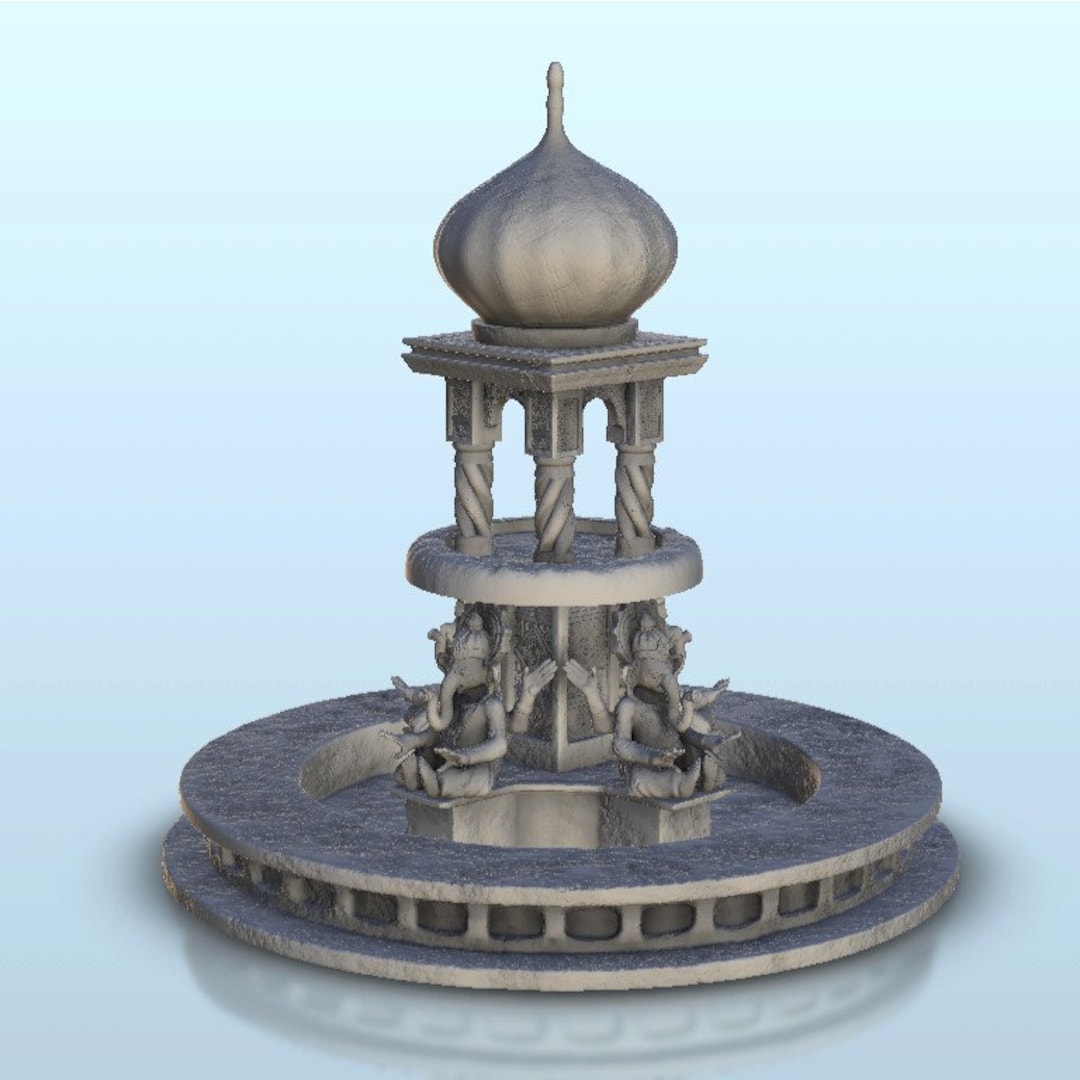 Indian Fancy Fountain STL 3D Printing Asian Japan Pacific Terrain ...