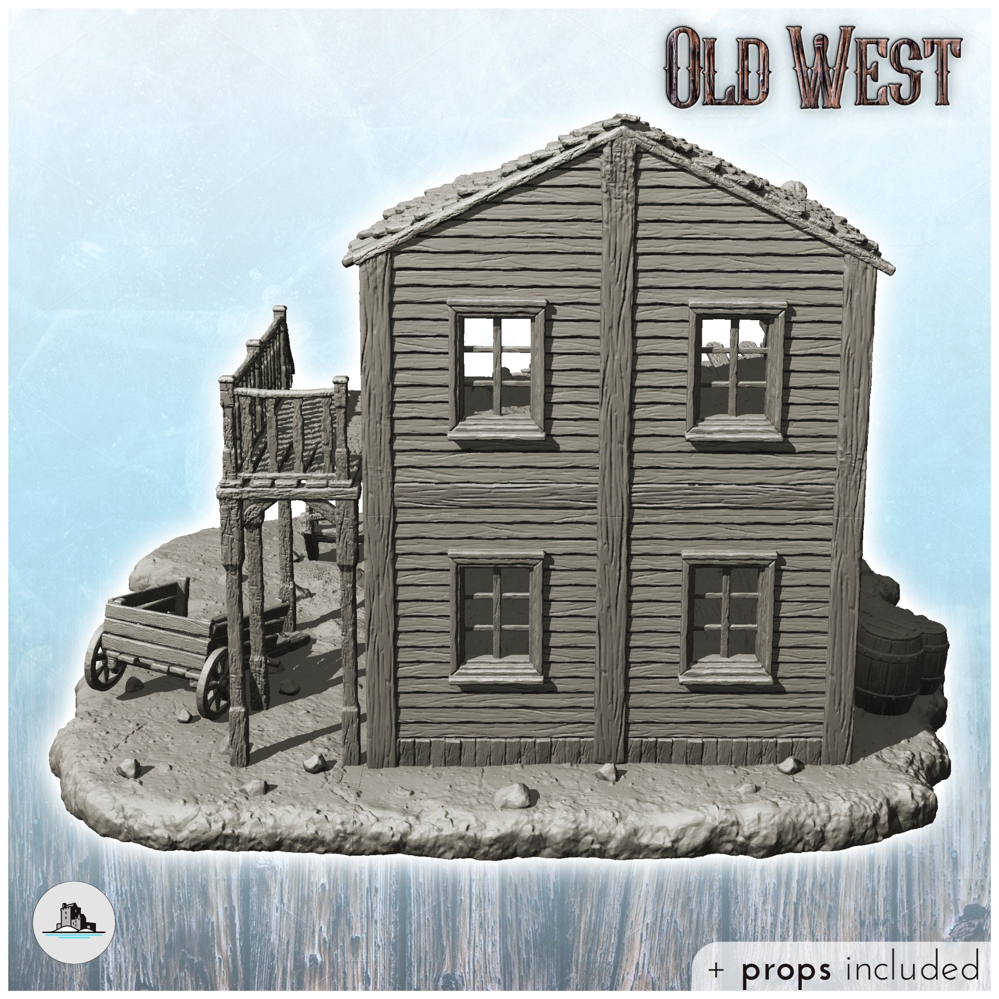 Ruined Wooden Building With Damaged Stairs (+ Props) (29) - STL ...
