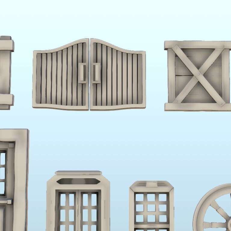 Wild West Set of Windows and Doors - STL 3D Printing - Etsy