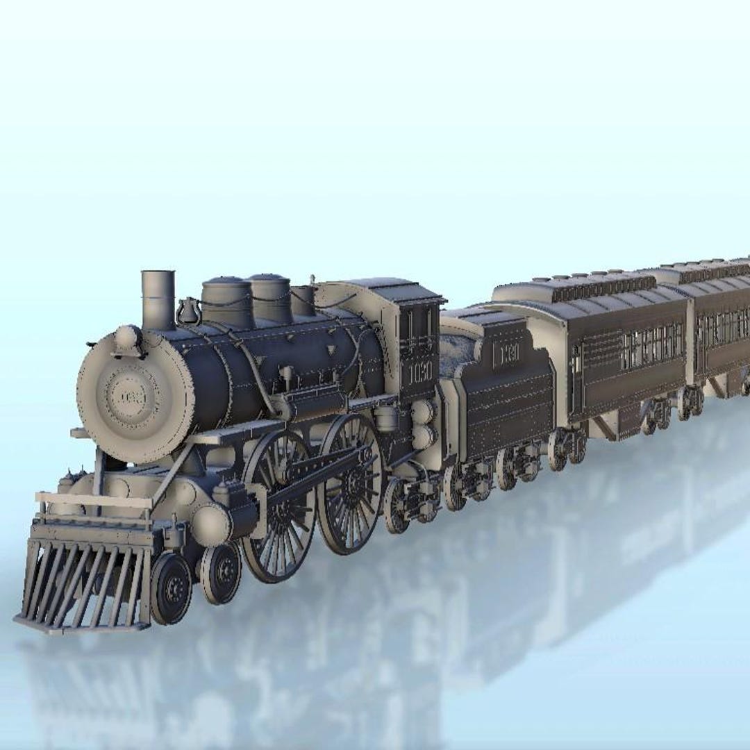 Steam Locomotive 4-4-4 - STL 3D Printing Printer Ww2 Ww1 Modern ...