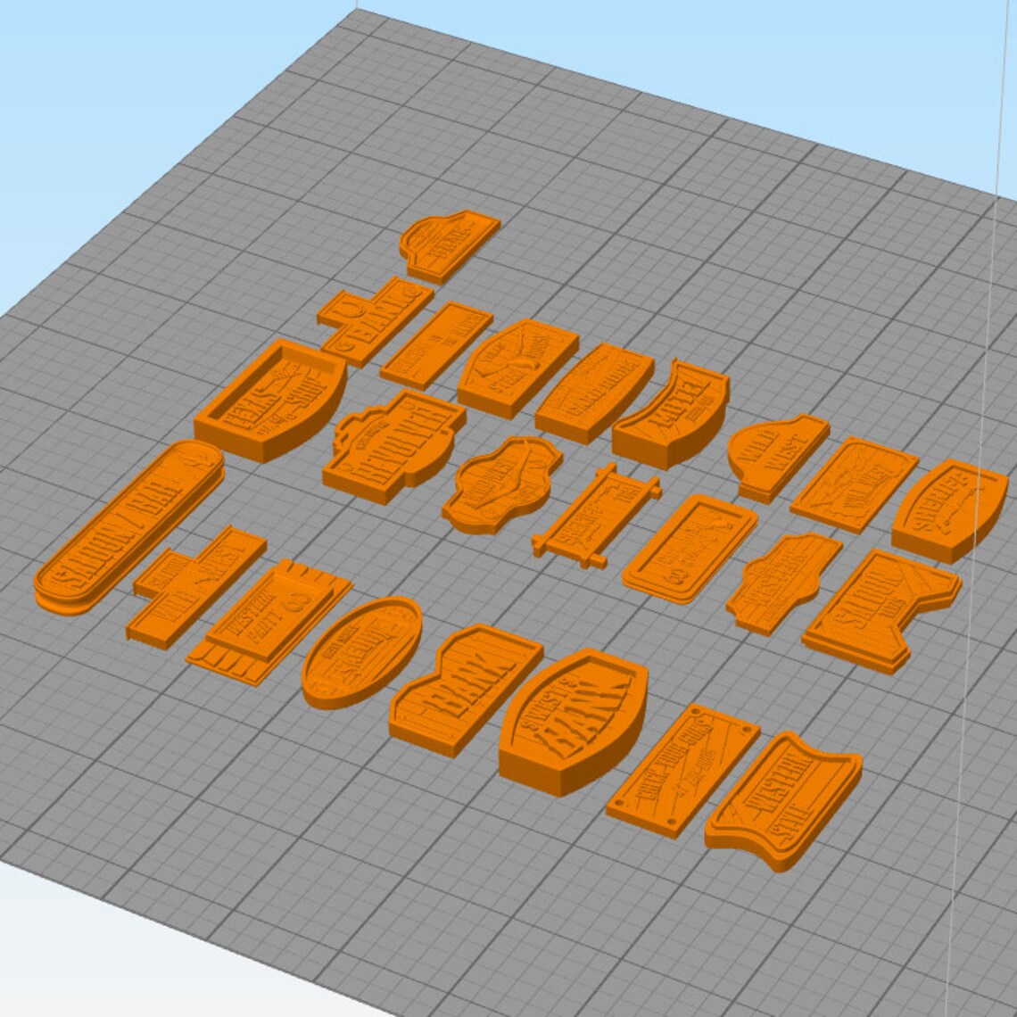 Wild West Set of Signs - STL 3D Printing Printer Prusa Creality Model ...