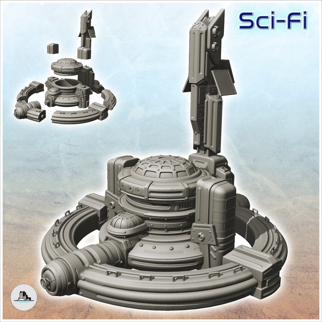 Large Circular Base With Tower and Dome (12) - Scenery Scifi Science ...