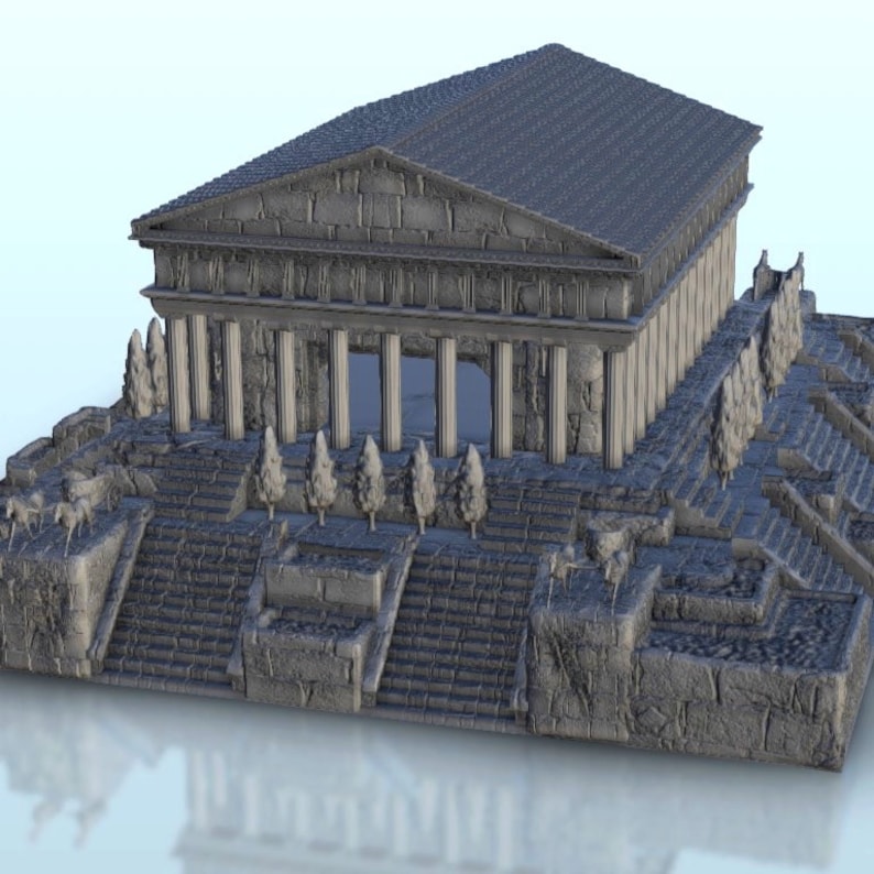 Greek Temple With Trees 3 STL 3D Model Printing Ancient - Etsy