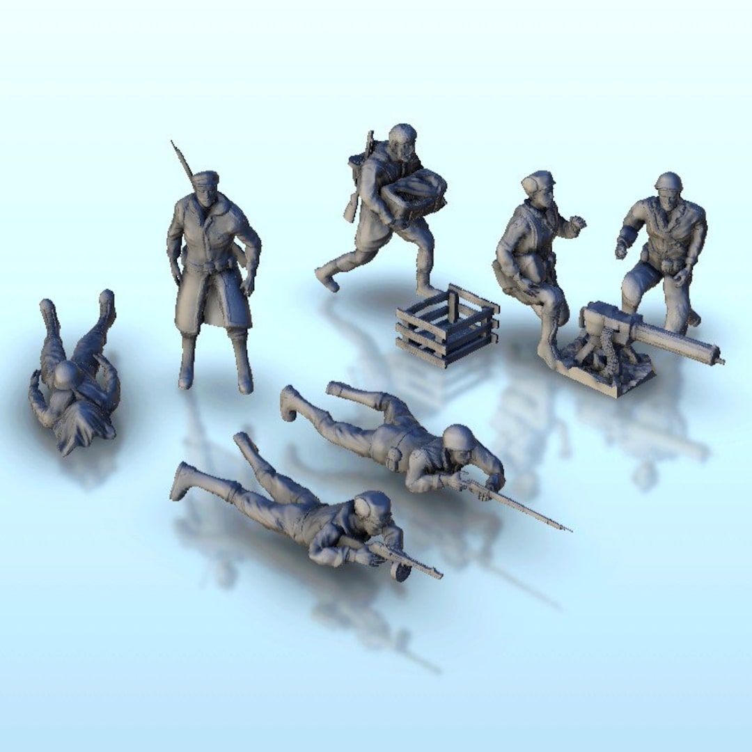 Russian WW2 Infantry Section - STL 3D Printing Eastern Front USSR Red ...