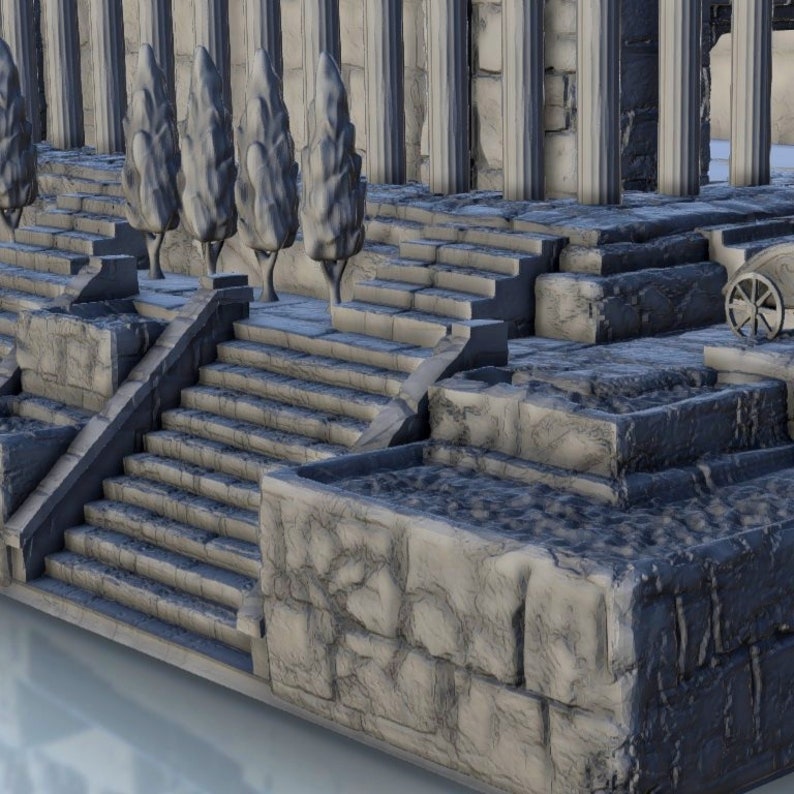 Greek Temple With Trees 3 STL 3D Model Printing Ancient - Etsy