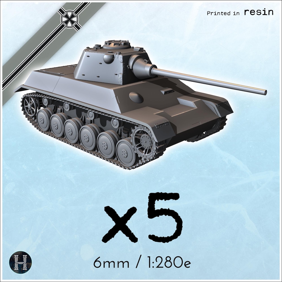 Panzer IV Ausf. K with Schmalturm Turret X5 Resin Printed 6mm 1/280 WW2 ...