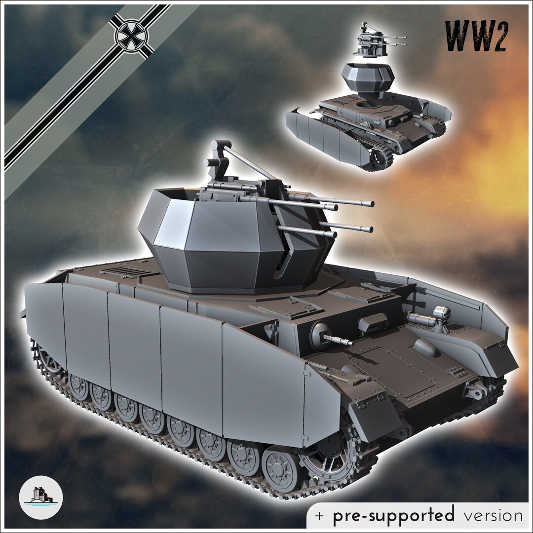 Flakpanzer IV AA Wirbelwind Anti-air Tank Defense - STL 3D Printing ...