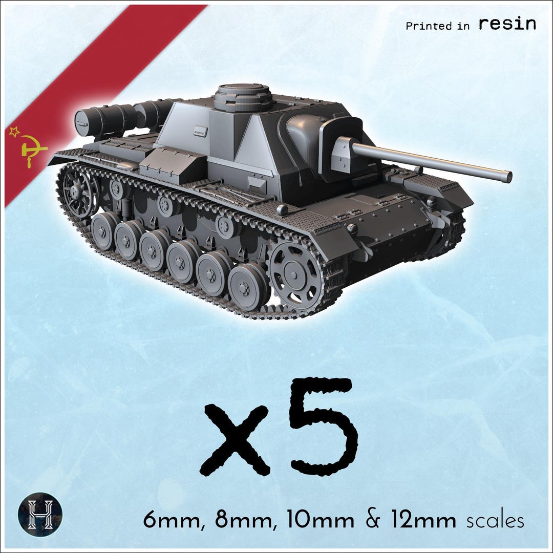 Su-76i 76mm SPG commander Version X5 Resin-printed 6mm 8mm 10mm 12mm ...