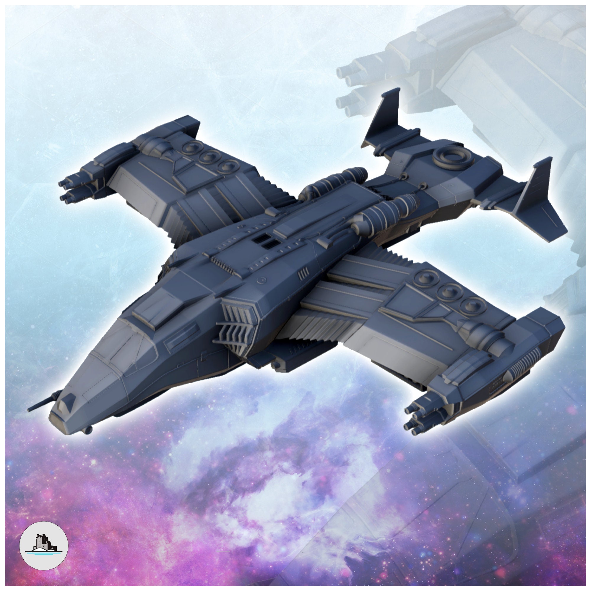 28mm Spacecraft Model Centerpiece