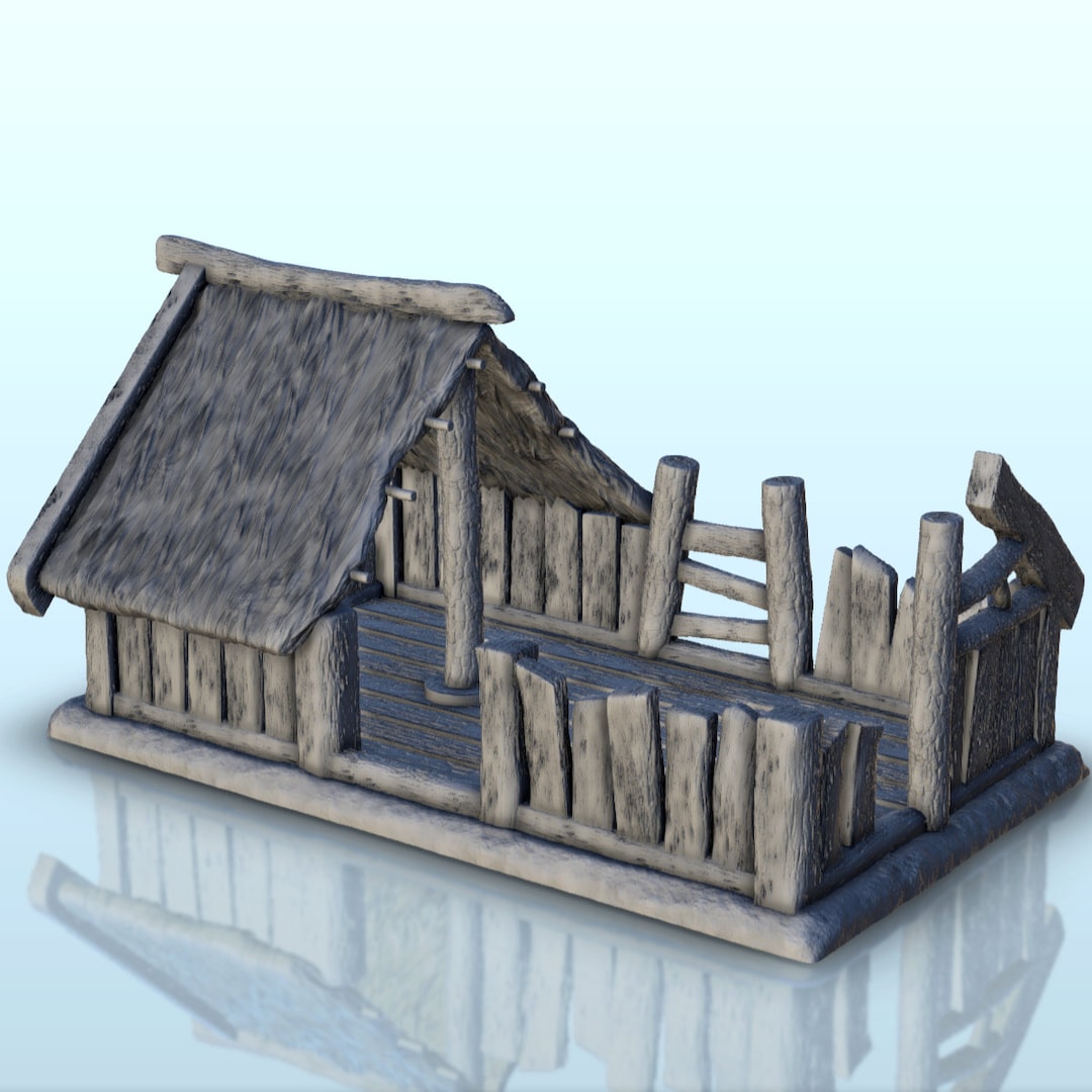Ruins of Destroyed Medieval House With Thatched Roof (9) - STL 3D Print ...