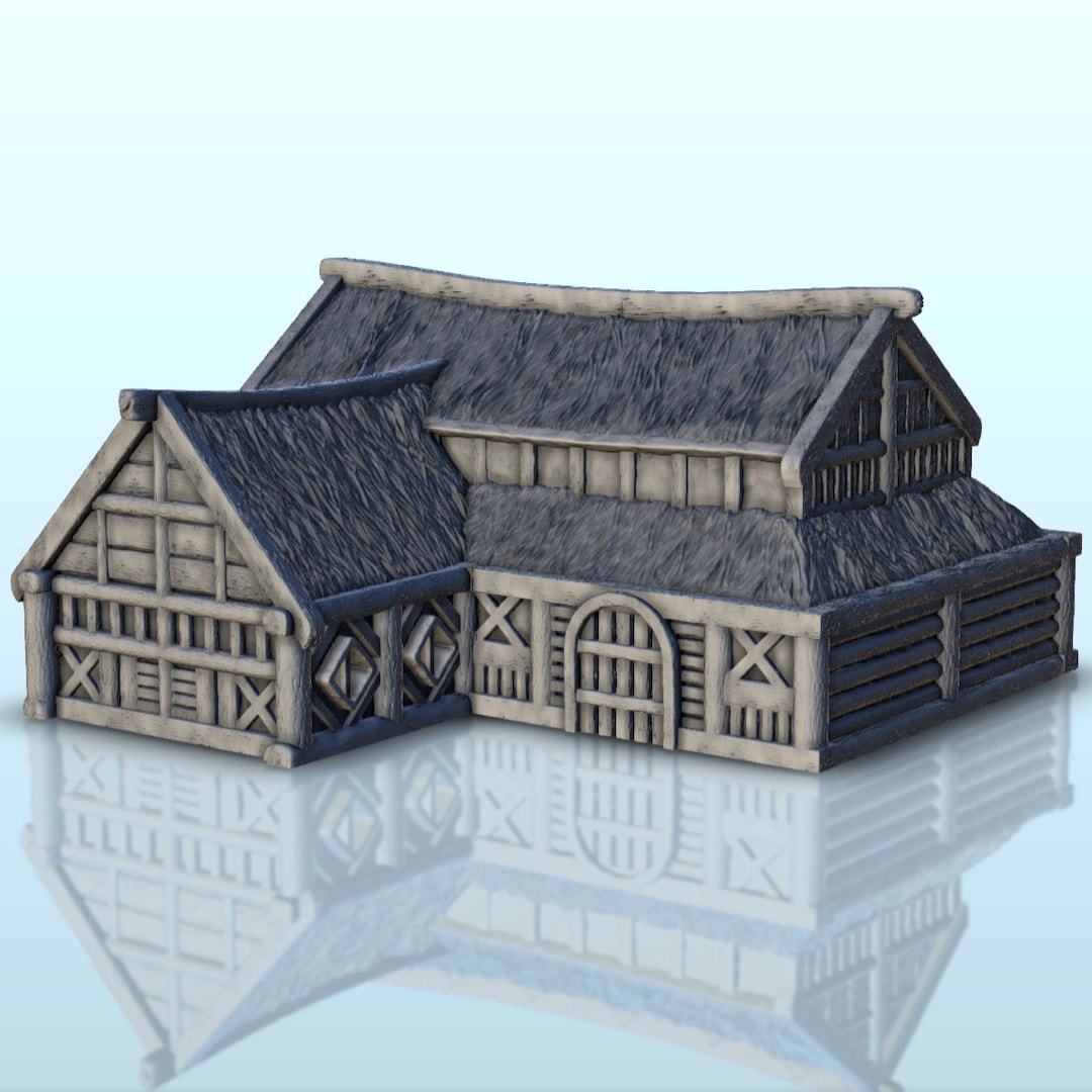 Large Medieval House With Multi-floored Thatched Roof (8) - STL 3D ...