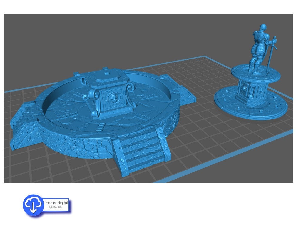 Fountain With Statue - STL 3D Printing Scenery Terrain Architecture ...