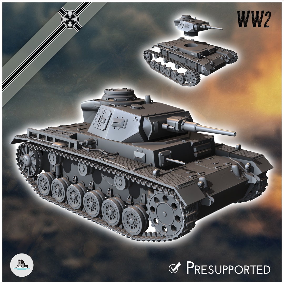 Panzer III Ausf. G - STL 3D Printing World War Two Second German Tank ...