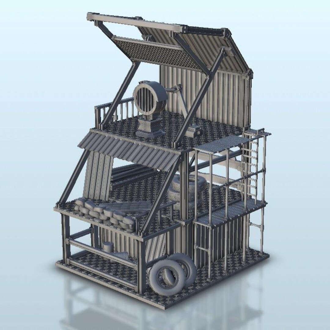 Surveillance Post on Scaffolding - STL 3D Printing Post-apo Apocalypse ...
