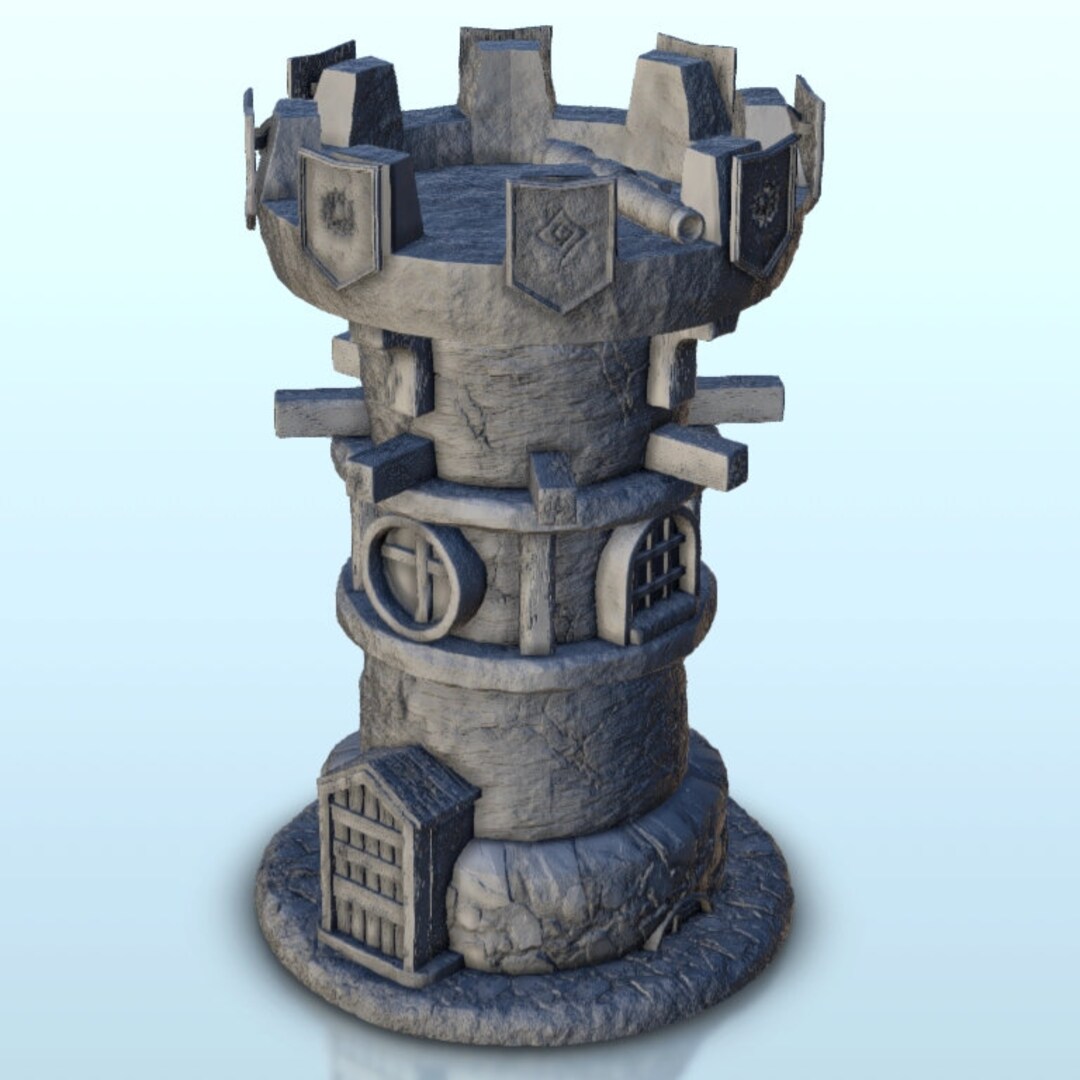Rounded Tower With Canons 10 STL 3D Printing Scenery Terrain ...
