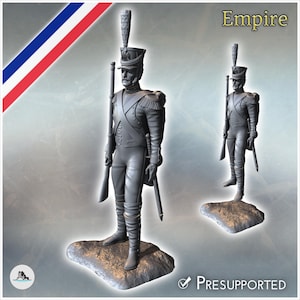 French Napoleonic Infantry Soldier Standing on Guard (17) - STL 3D ...