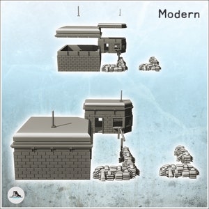 Modern Military Checkpoint With Double Bunkers, Fence and Sandbags 9 ...