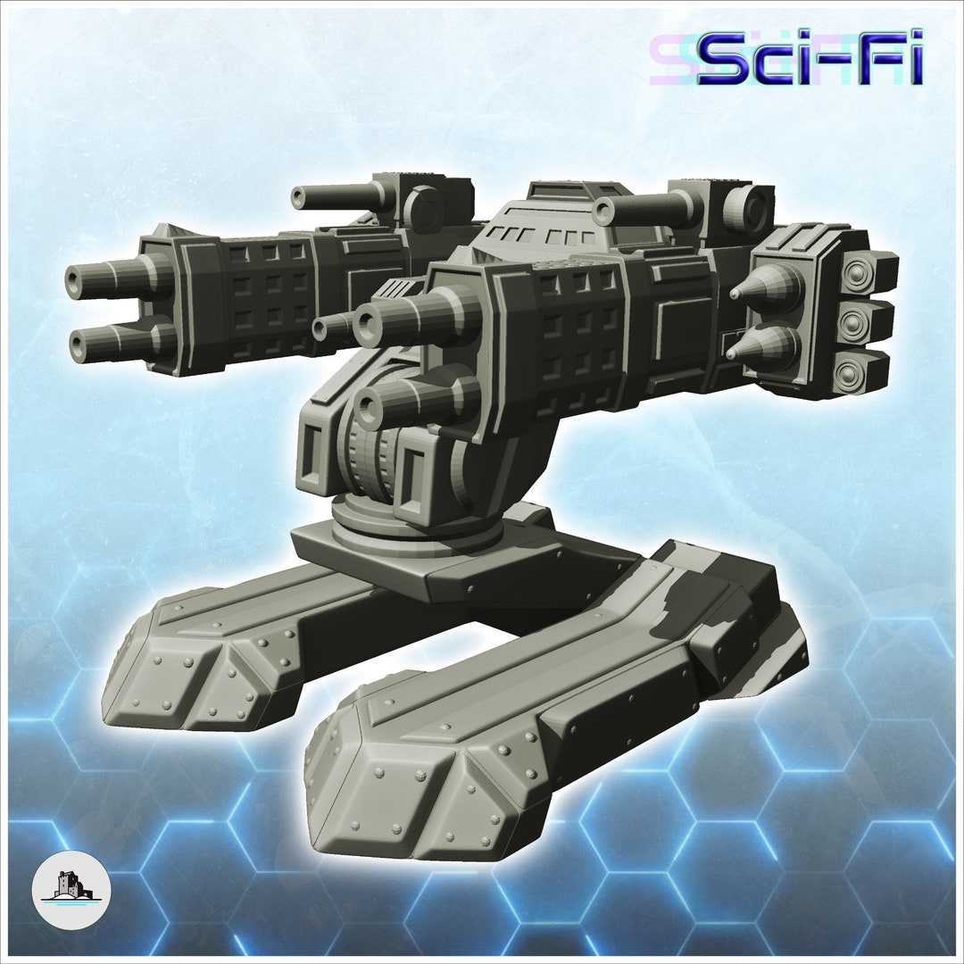 Turret With Laser Cannon (2) - STL 3D Printing Printer 28mm 32mm 6mm ...