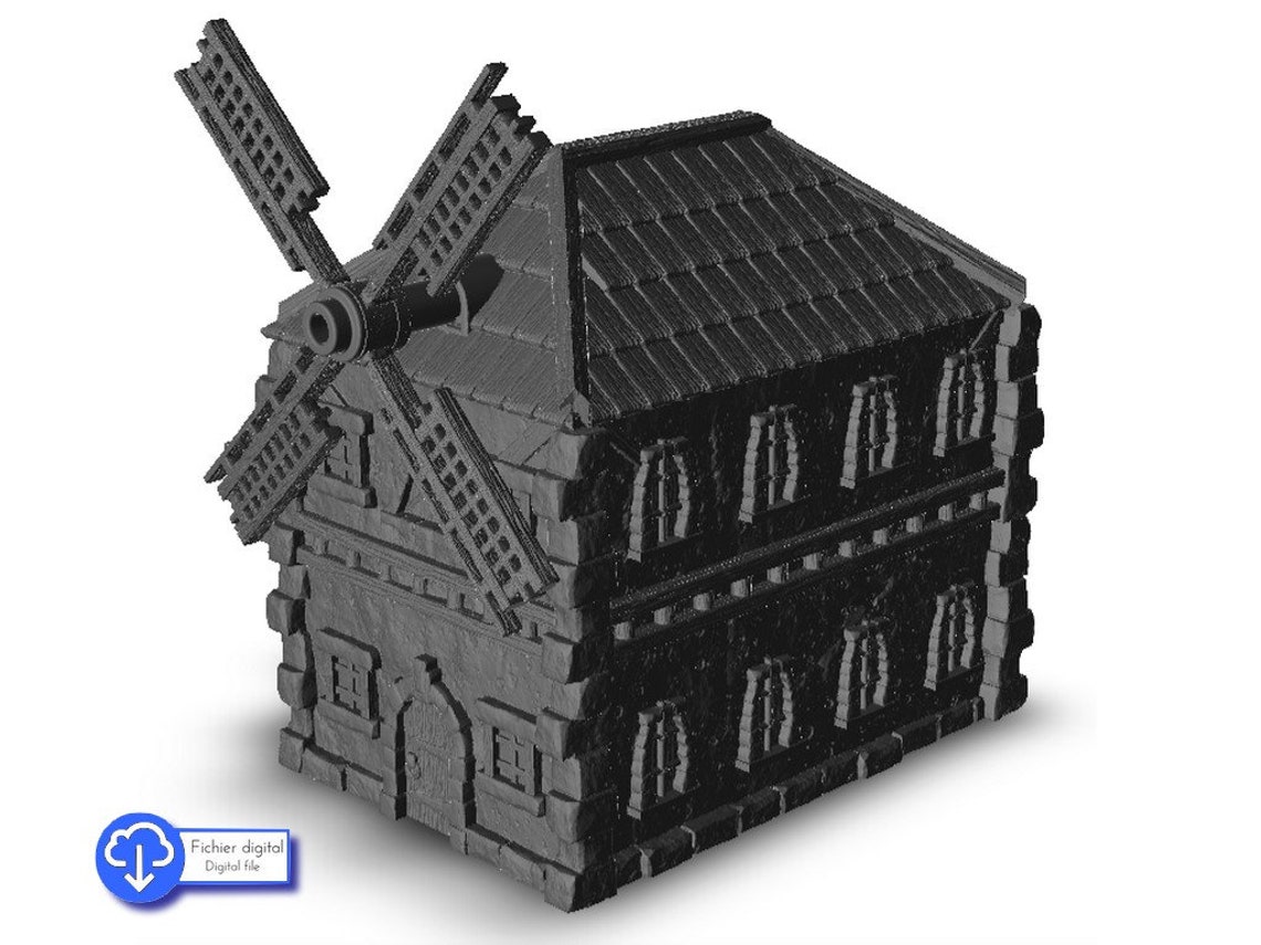Medieval Mill - STL 3D Printing Scenery Terrain Architecture Historical ...