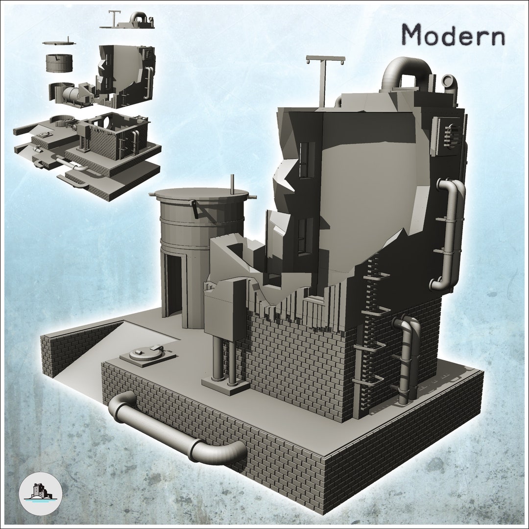 Brick Industrial Plant - STL 3D Printing Printer Miniatures Tabletop ...
