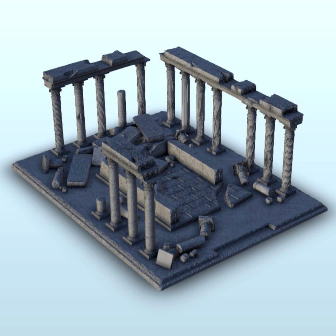 Temple in Ruins 7 - STL 3D Model Printing Ancient Classic Old Archaic ...