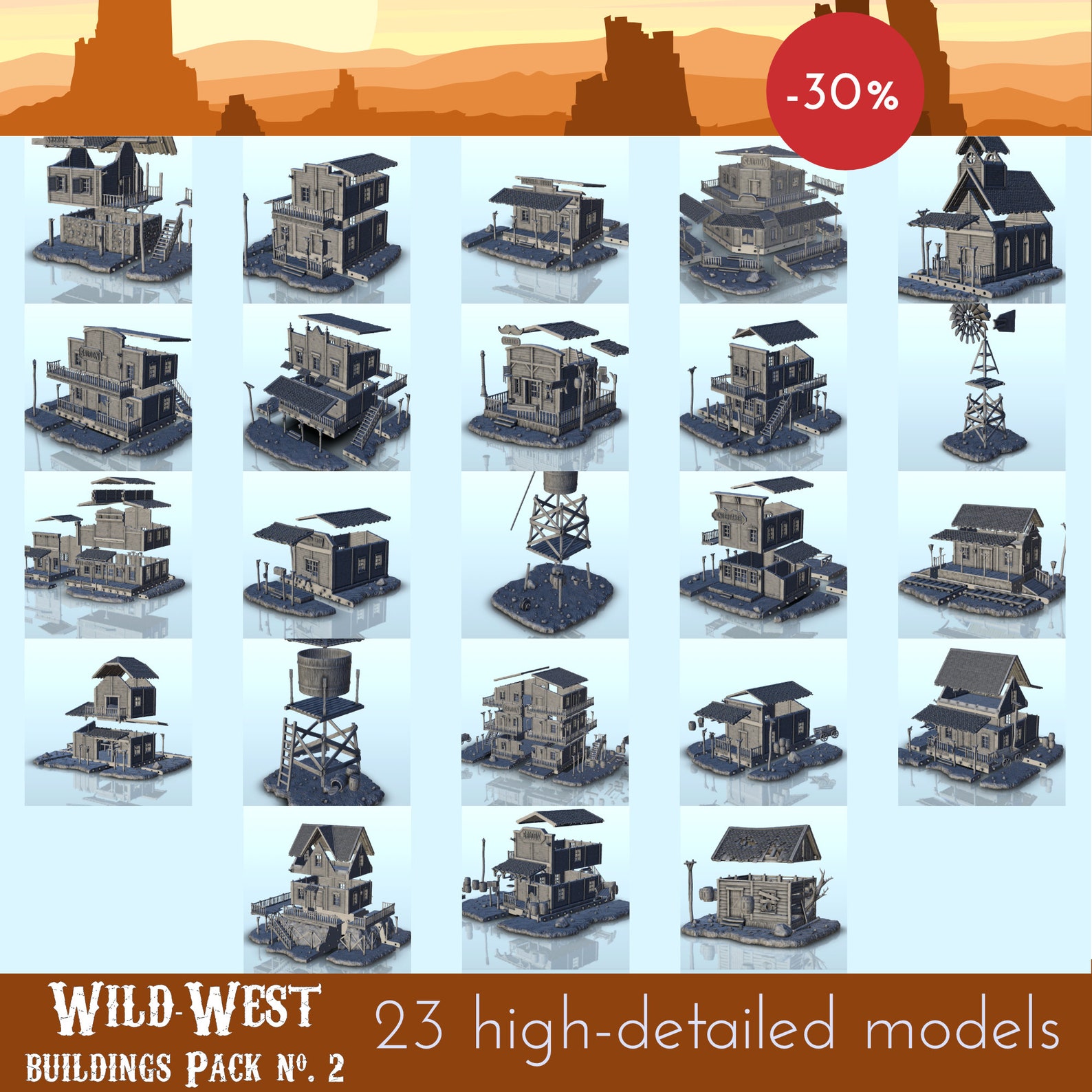 Wild-west Buildings Pack No. 2 Wild West STL 3D Printing - Etsy