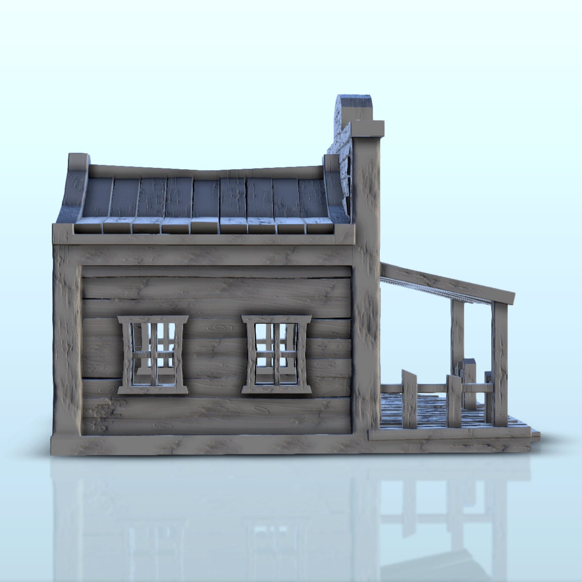 Western Barber Shop With Canopy and Bench (10) - Wild West STL 3D ...