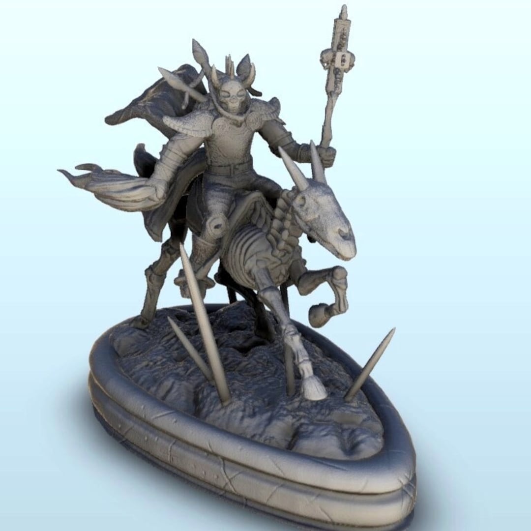 Necro Horseman STL 3D Printing Model Printer LOTR SLA Medieval Beast ...
