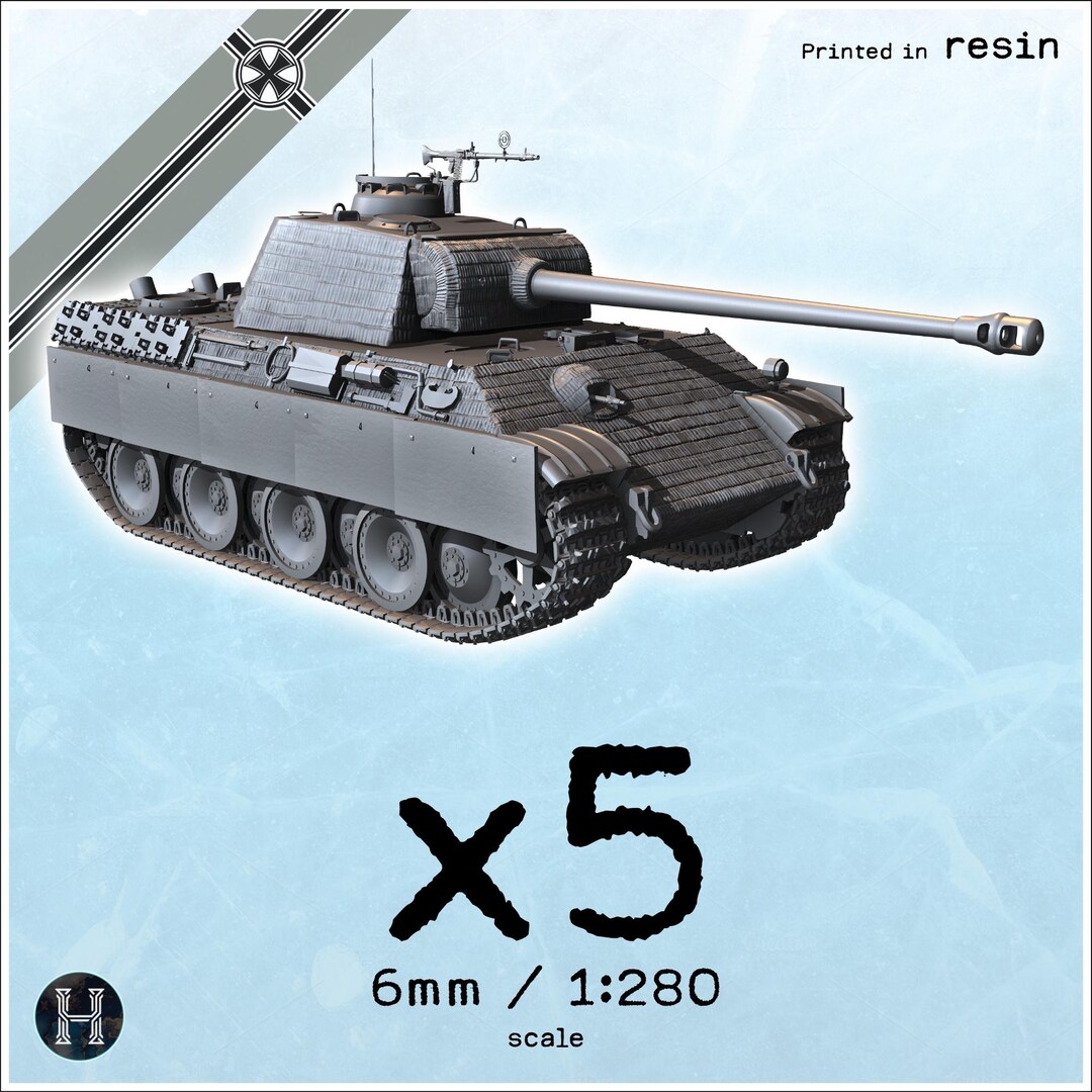 Panzer V Panther Ausf. G X5 - Resin-printed 6mm WW2 Axis & Allies 39 ...