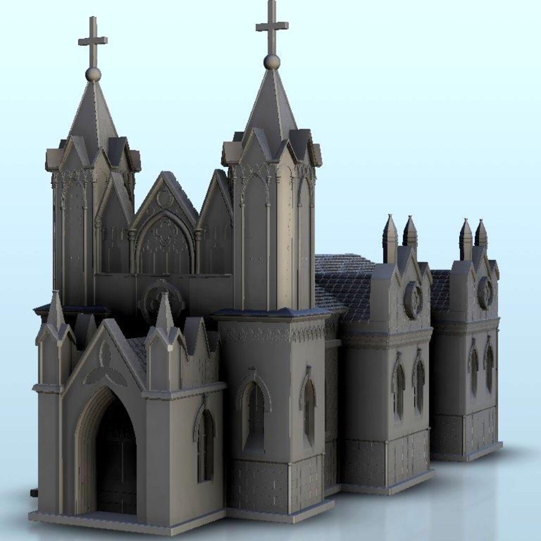 Gothic Church 9 - STL 3D Printing Print Medieval Gothic Feudal Old Saga ...
