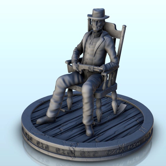 Old Man in a Rocking Chair With Rifle 4 Wild West STL 3D - Etsy