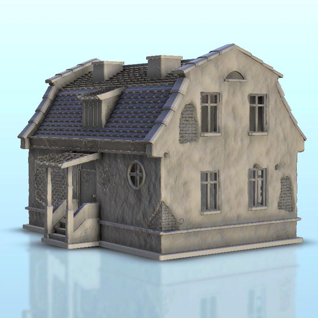 House Damaged 4 - STL 3D Printing Printer Ww2 Ww1 Modern Miniatures ...
