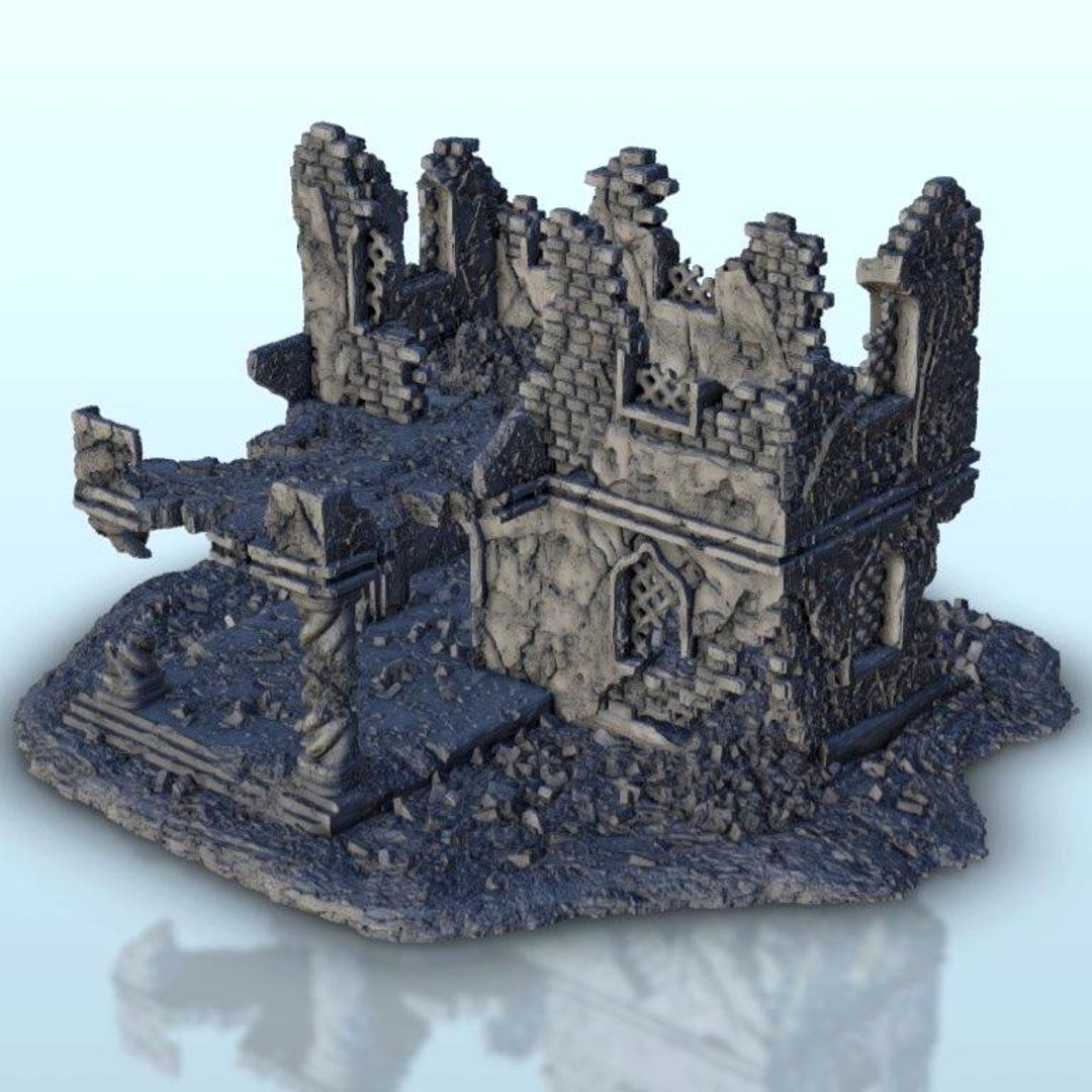 Brick Destroyed Reception Hall 7 - STL 3D Printing Printer Ww2 Ww1 ...