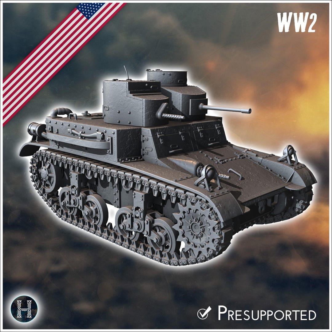 M2A2 Light Tank (combat Damaged Version) - STL 3D Printing Usa Us Army ...