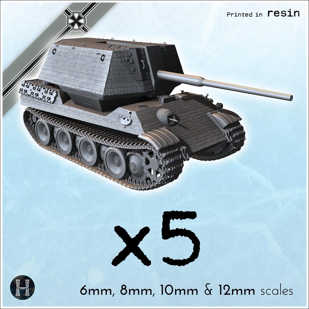Panzer V Flakpanther 88 Mm Flak 41 X5 Resin-printed 6mm 8mm 10mm 12mm ...