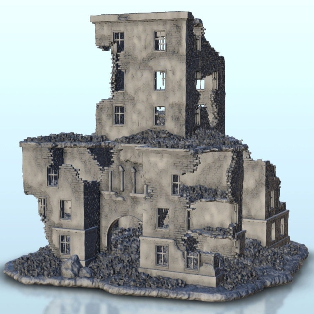 Large Ruined Building - STL 3D Printing Printer Miniatures Tabletop ...