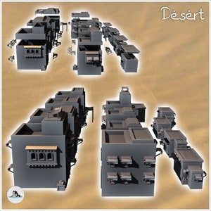 Large Set of Fourteen Flat-roofed Desert Buildings (7) - STL 3D ...