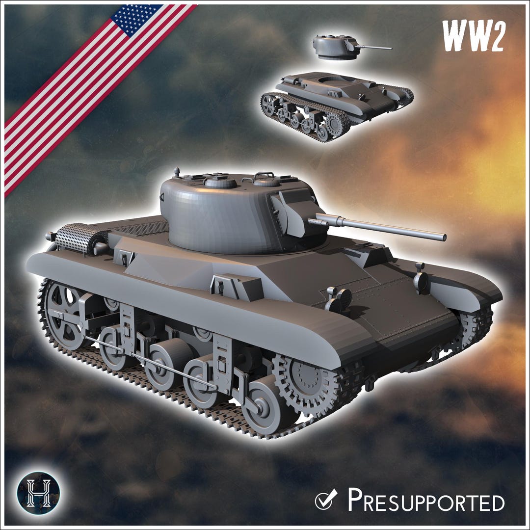 M22 Locust Light Airborne Tank - STL 3D Printing Usa Us Army Western ...