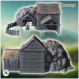 Medieval Mine Entrance With Rails - STL 3D Print Dark Gothic Feudal Old ...