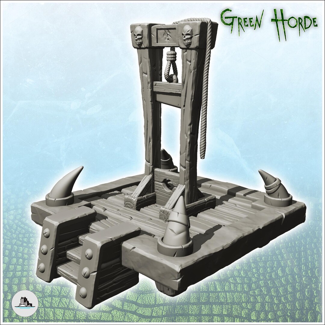 Set of Orc Spike Guillotine With Wooden Platform 3 STL 3D Printing Ork ...