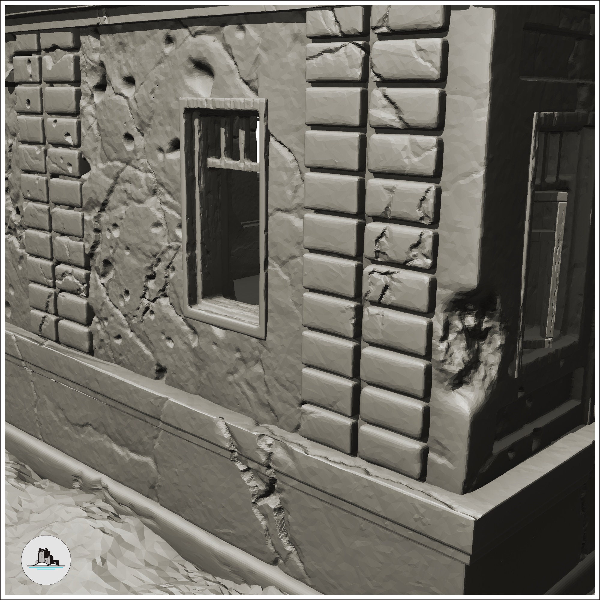 Destroyed Public Building - STL 3D Printing Printer Miniatures Tabletop ...
