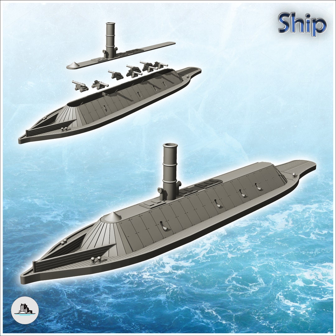 CSS Virginia Merrimack 1862 Ironclad Warship (2) - STL Impression 3D ...