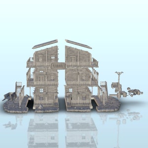 Large Two-story Saloon (6) - Wild West STL 3D Printing - Etsy