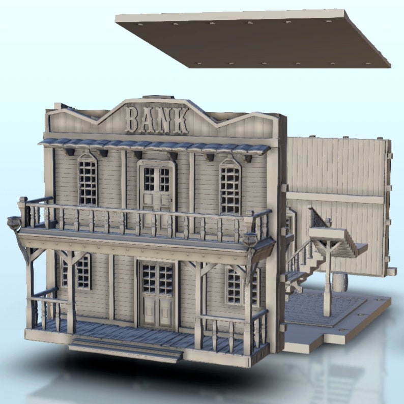 Wild West Bank + Interior 38 - STL 3D Printing - Etsy