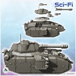 Futuristic Super-heavy Tank With Turret, Autocannon and Bolters (12 ...