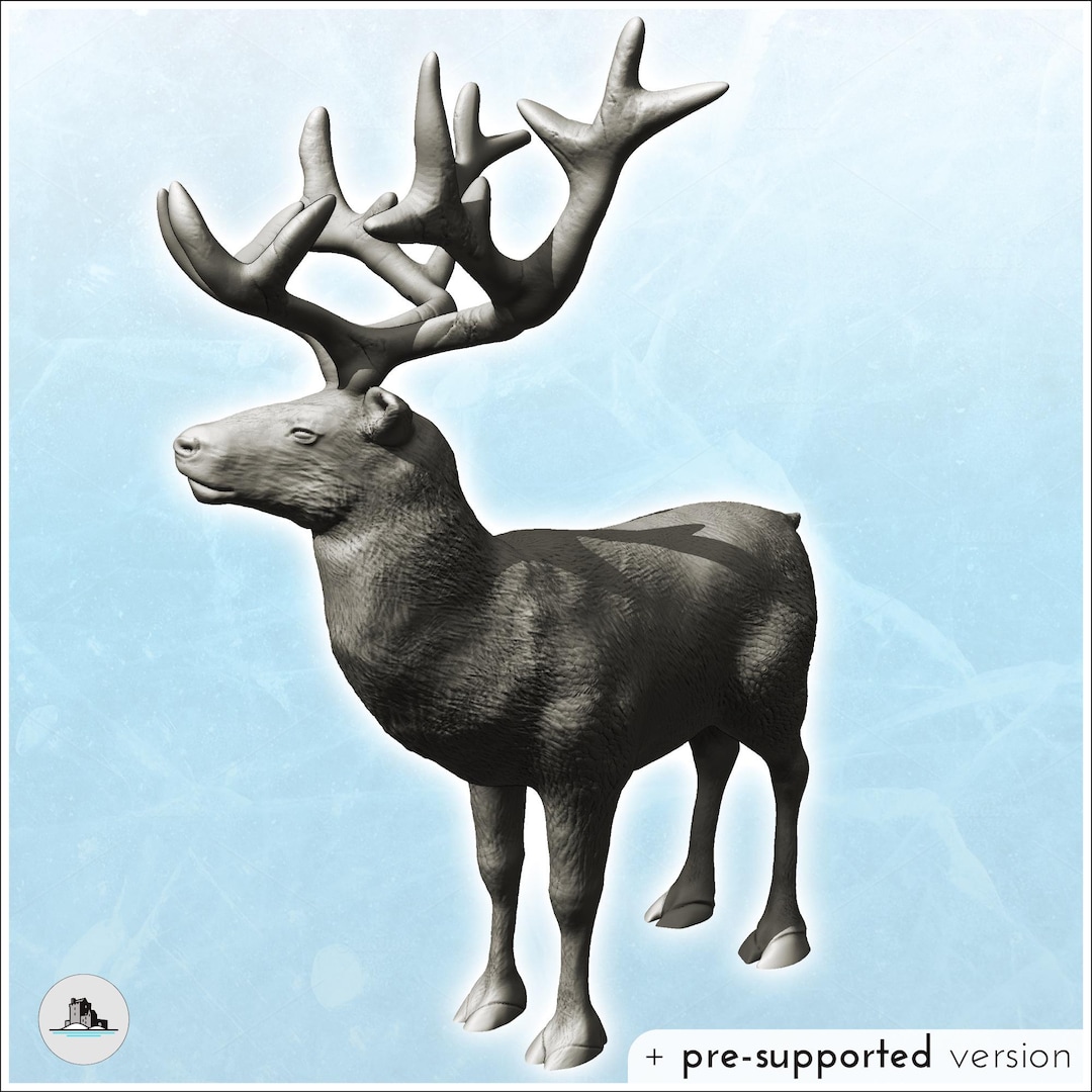 Deer With Antlers (6) - STL 3D Printing Animal Savage Nature Circus ...