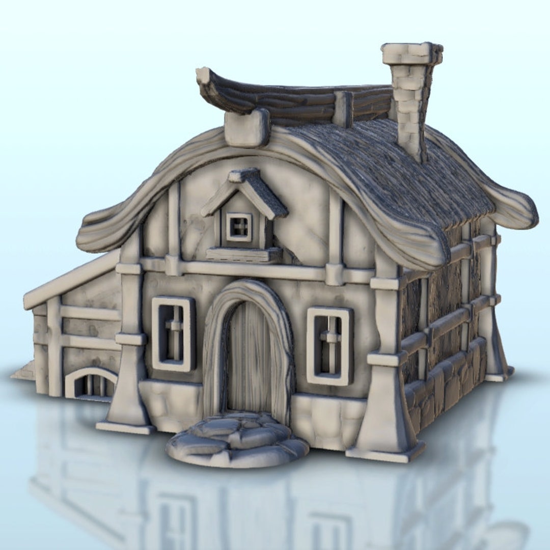Medieval House With Annex 3 - STL 3D Printing Print Medieval Gothic ...