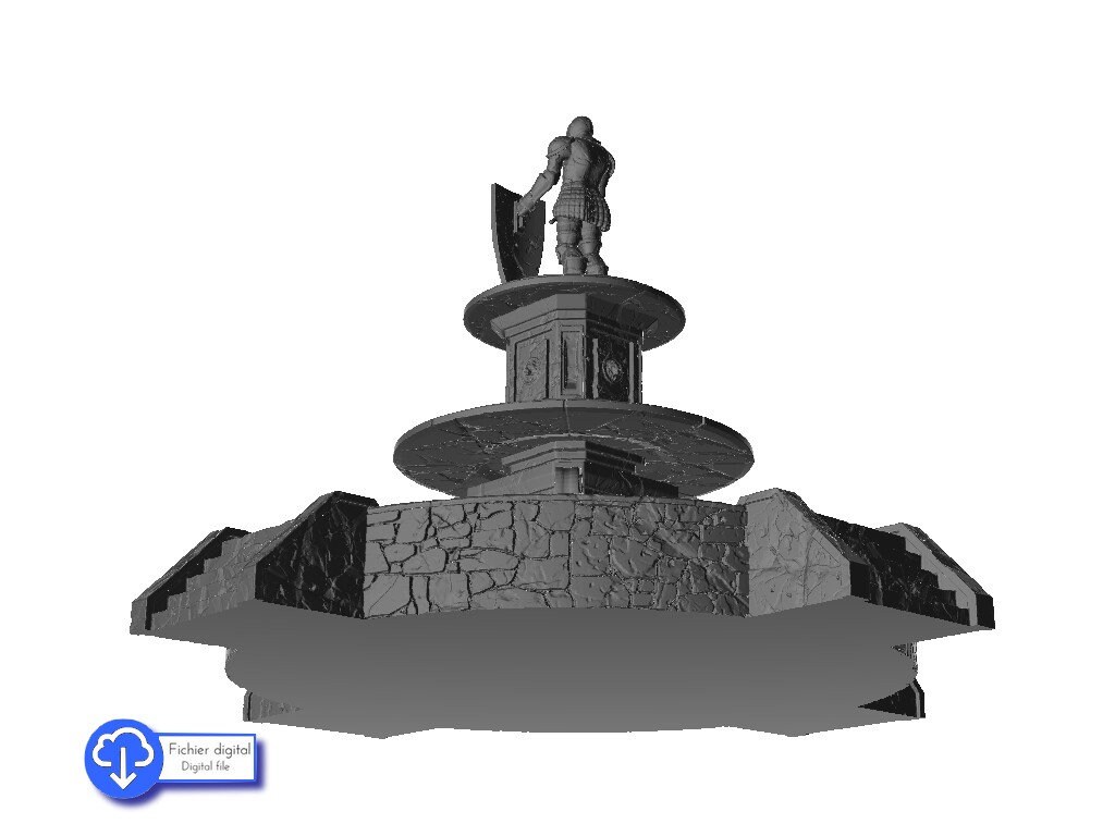 Fountain With Statue - STL 3D Printing Scenery Terrain Architecture ...